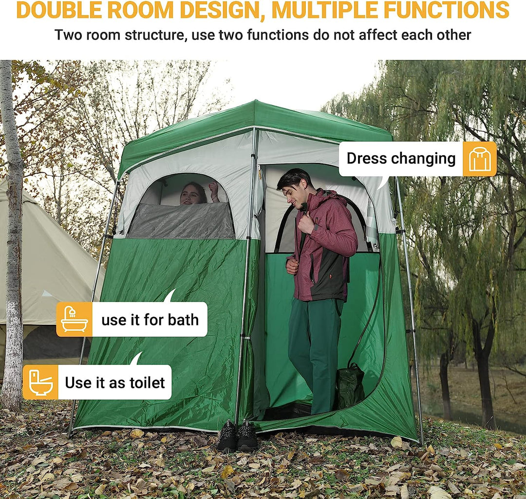 KingCamp Spacious Double Room Shower Tent Solar Shower Combo