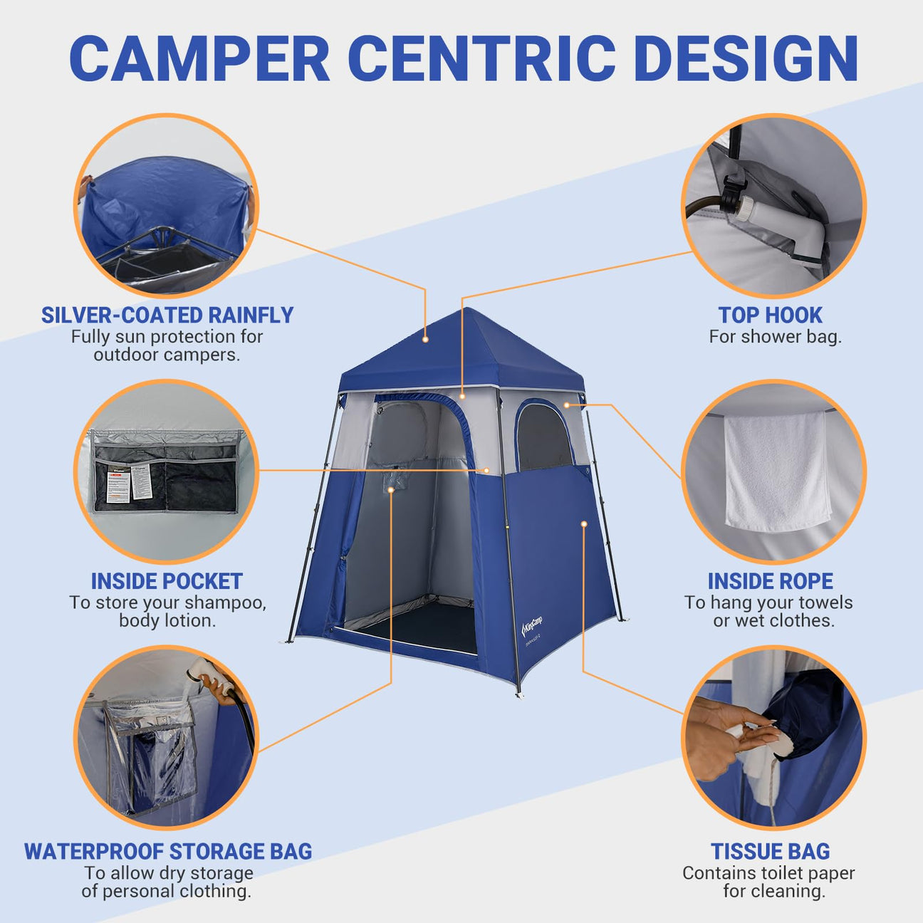 KingCamp Outdoor Shower Tents for Camping, Portable Instant Pop Up Pri